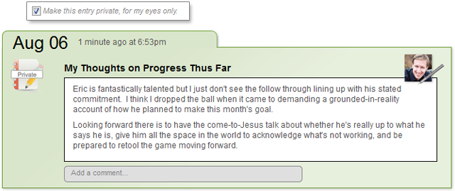 Private Notes and Journal Entries