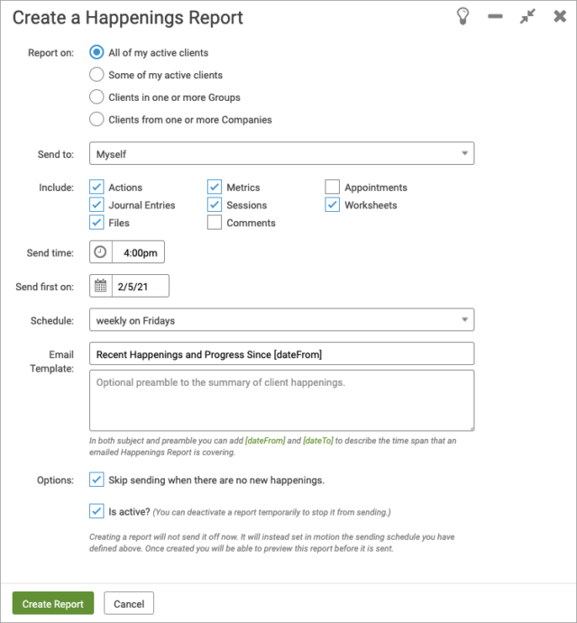Introducing Happenings Reports