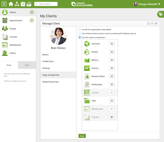 Simplify a Client’s View with Individual Page Arrangement