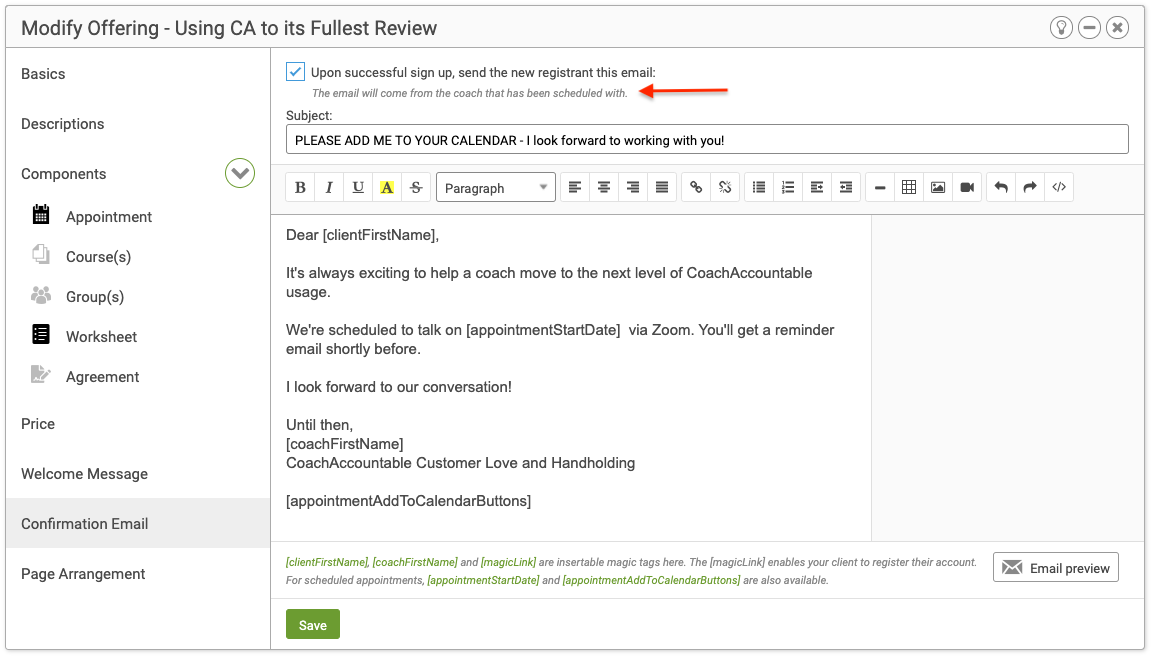 Scheduling With Your Coaches Based on Who’s Available