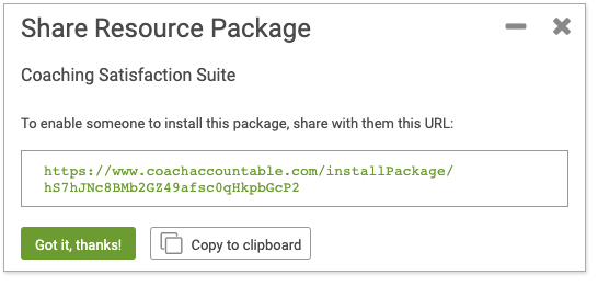 Use Resource Packages to Share Coaching Material